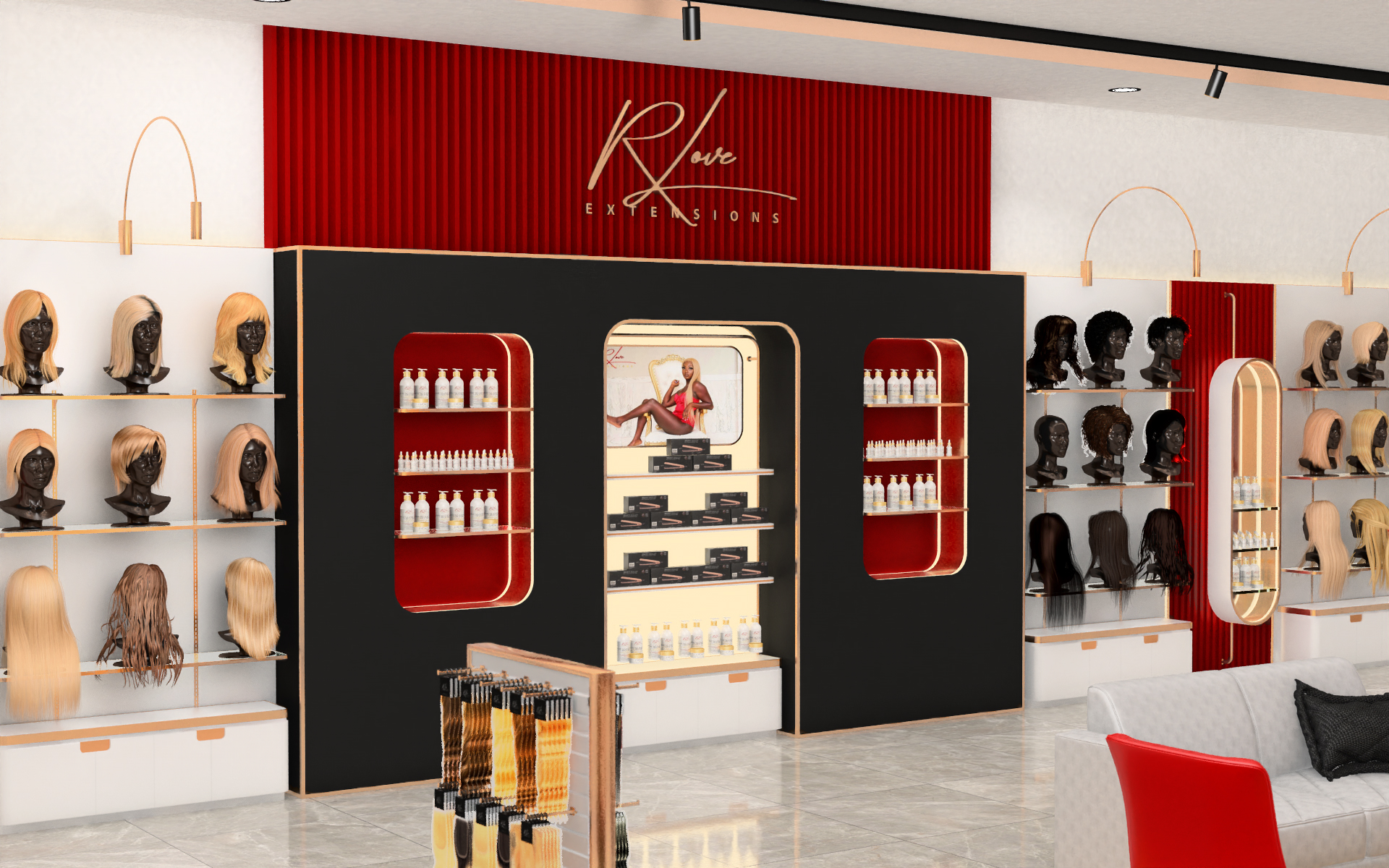 A Professional Wig Retail Store Design Refer