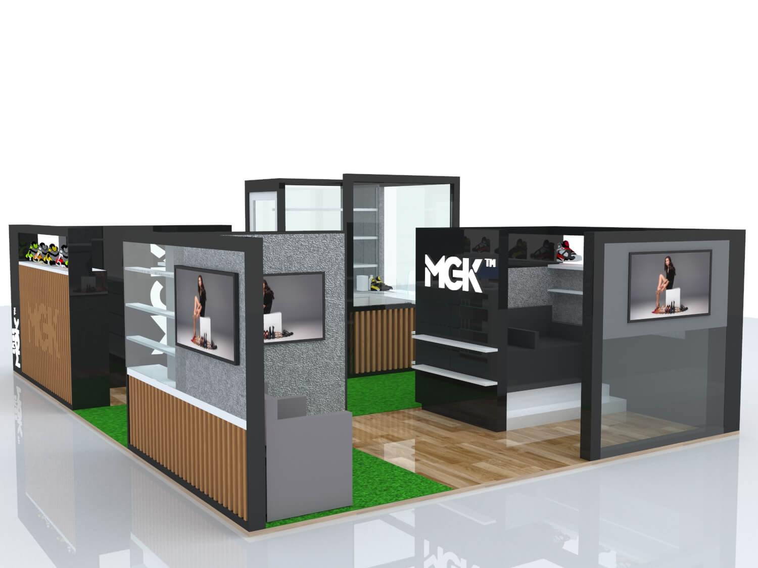 Magic Shoe Shine Kiosk Design For Shoe Polish & Sports Shoes Care