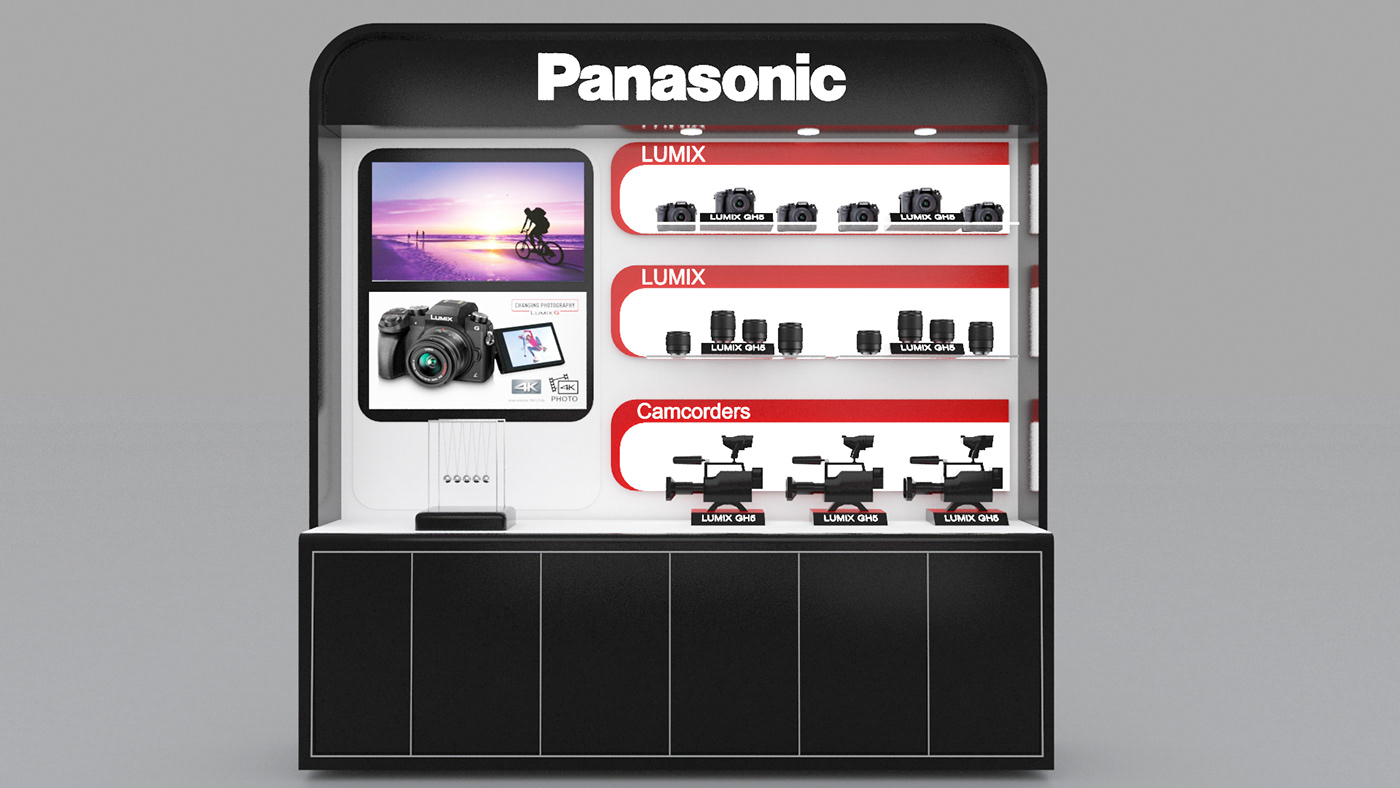 Stylish Functional Camera Display Camera Inside Wall Showcase Mall